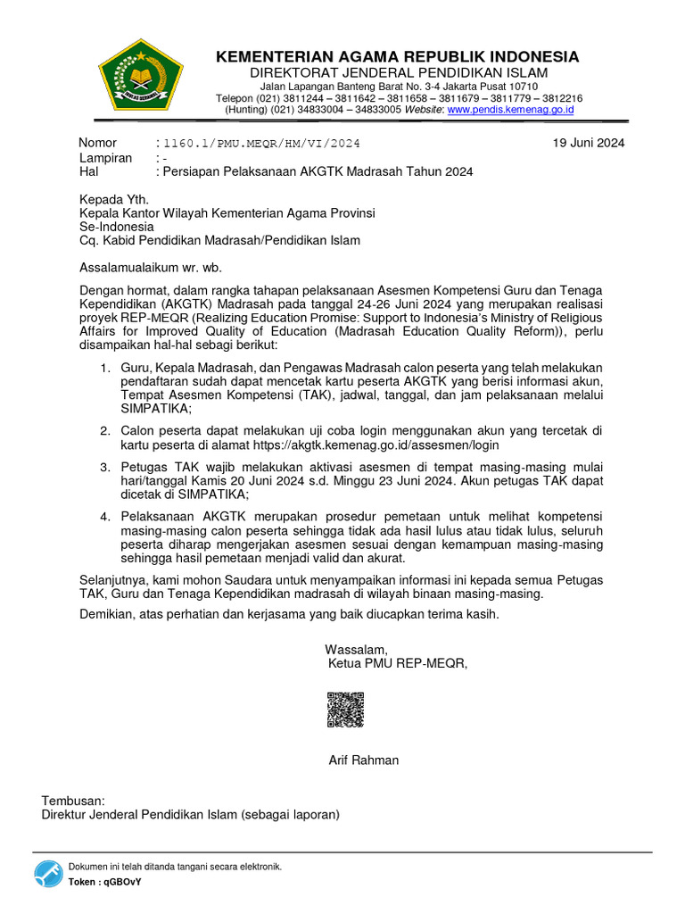 Persiapan AKGTK Madrasah 2024 | PDF