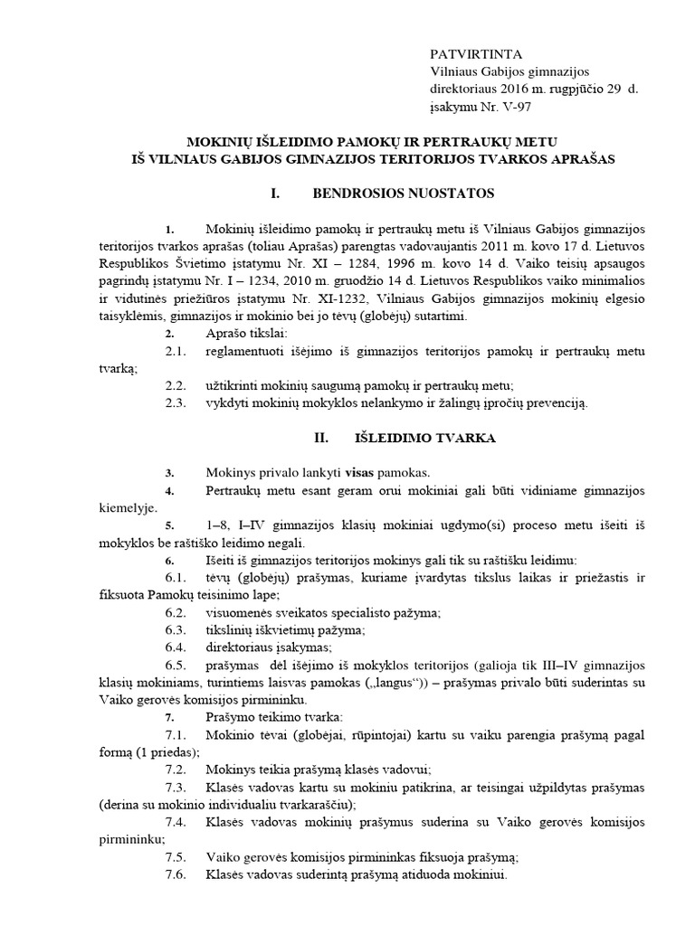 8 - Mokiniu Isleidimo Pamoku Ir Pertrauku Metu Is Vilniaus Gabijos ...