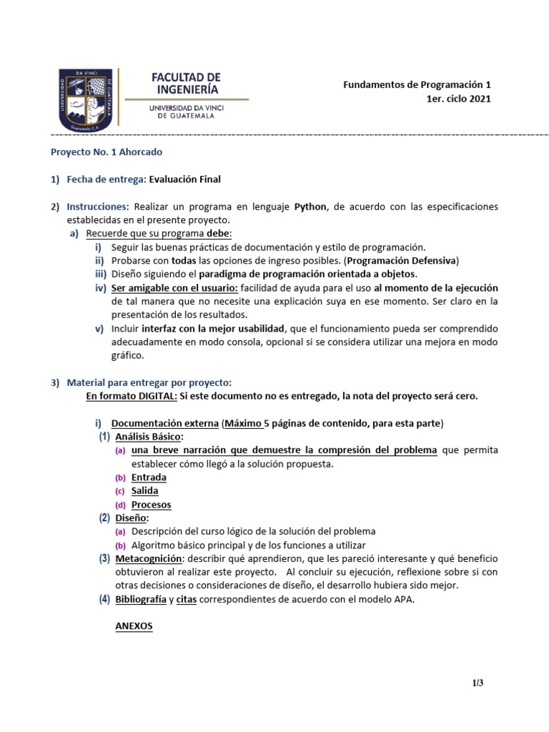Proyecto Final | PDF | Programación de computadoras | Programa de computadora
