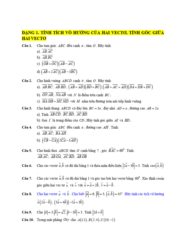 Tích Vô Hư NG C A Hai Vectơ | PDF