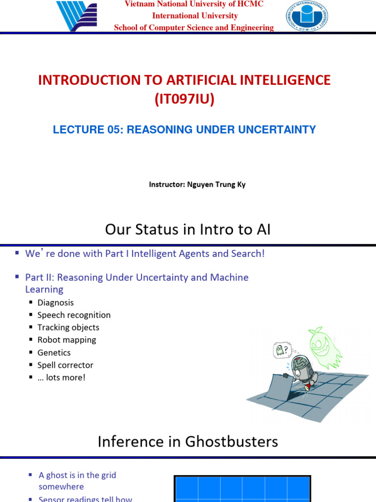 Lecture 05 Reasoning Under Uncertainty | PDF | Probability Distribution | Bayesian Inference