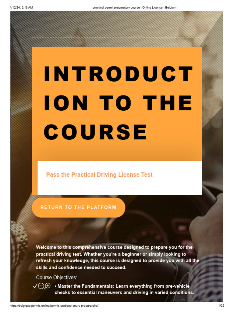 Online Practical Driving Test Course | PDF | Traffic | Land Vehicles