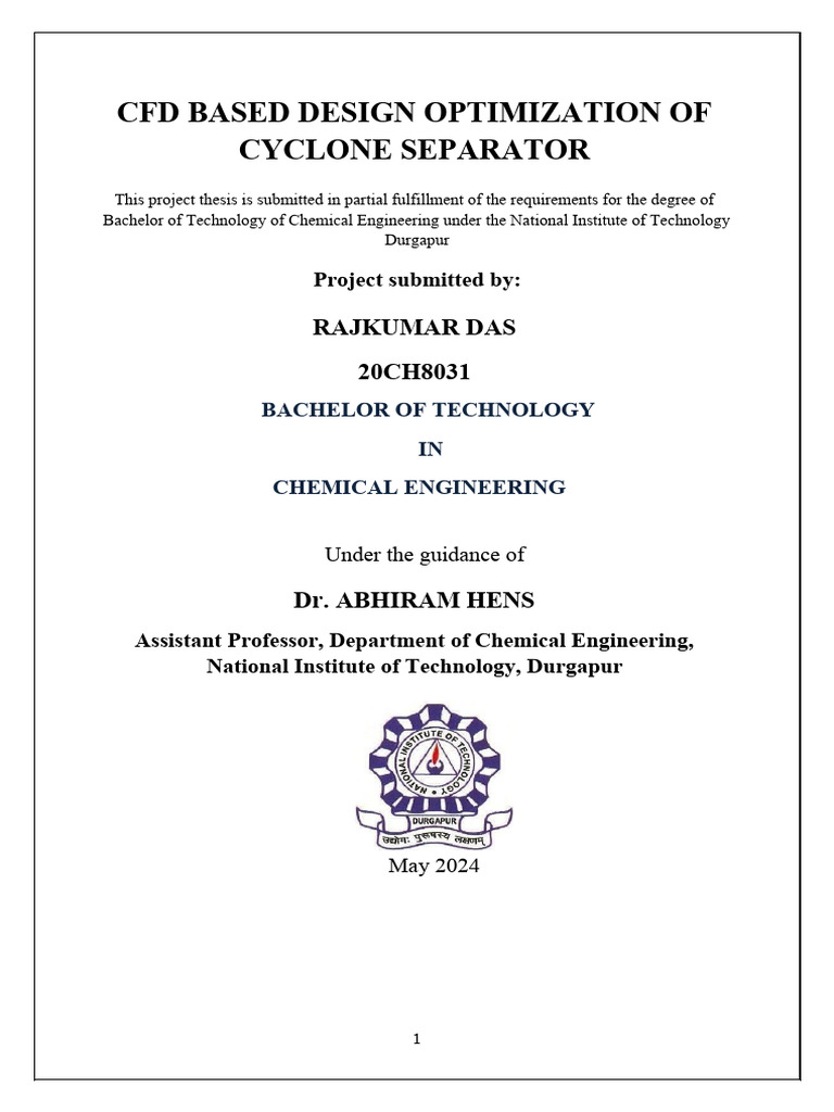 Cyclone Separator Download Free Pdf Computational Fluid Dynamics Finite Element Method 