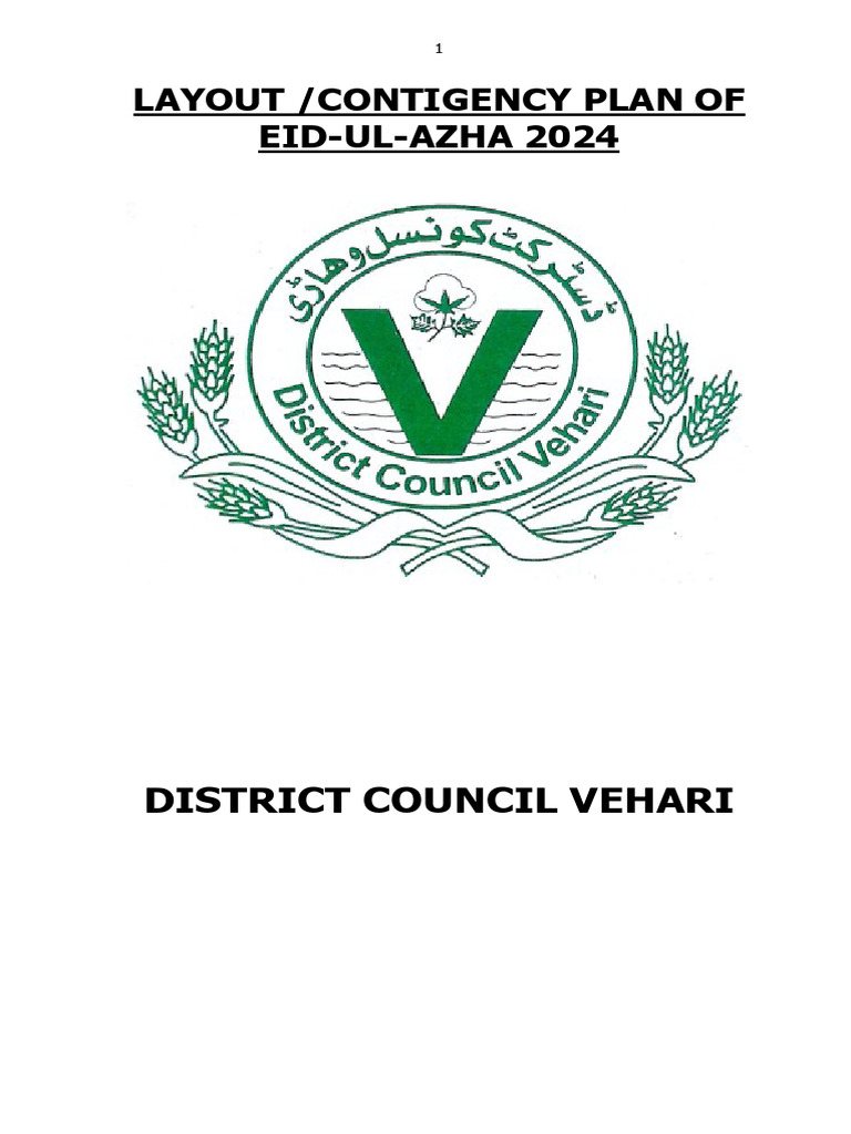 Eid Ul Azha Contigency Plan DCV | PDF | Cart | Transport