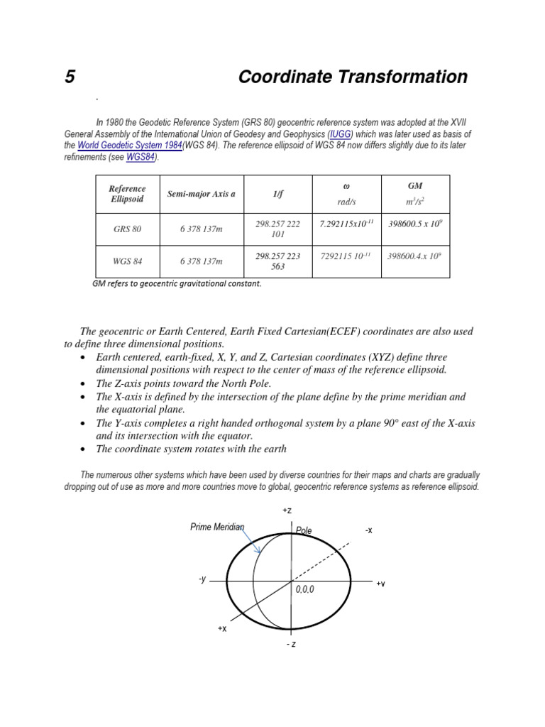 Coordinate Transformation Methods | PDF | Latitude | Analytic Geometry