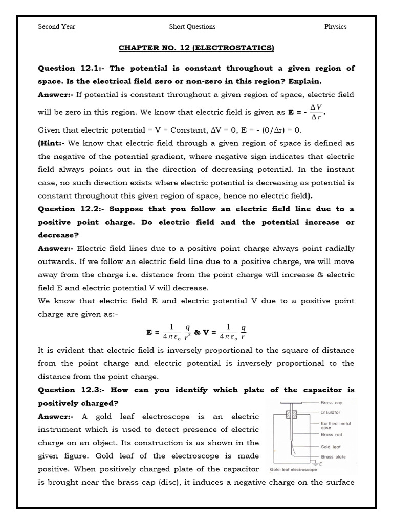 Short Questions (Second Year Physics) | PDF | Deformation (Engineering ...