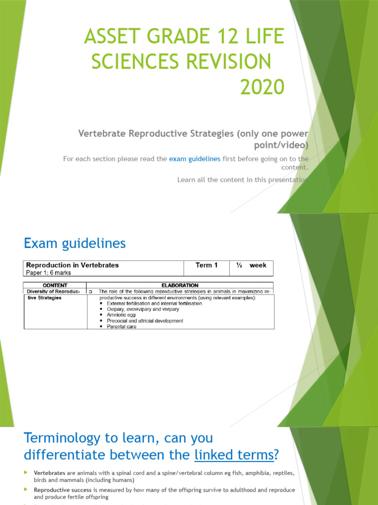 Vertebrate-Reproduction Grade 12 | PDF | Egg | Fertilisation