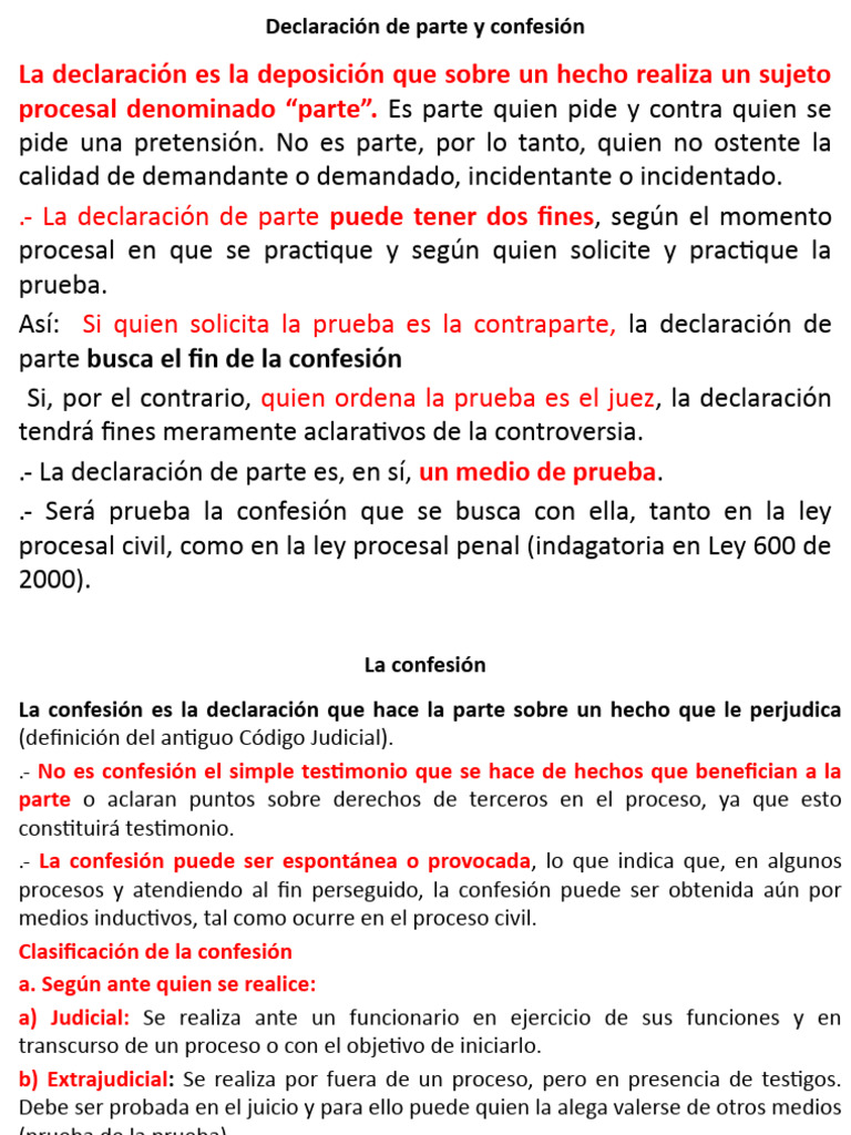 Declaracion de Parte e Interrogatorio de Parte III | PDF | Confesión ...