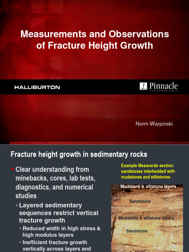 Measurement and Observations of Fracture Height Growth | PDF | Fracture ...