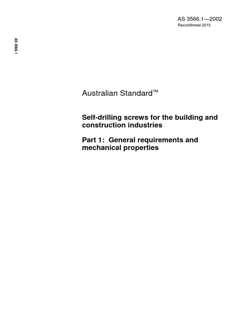 Australian Standard | PDF | Screw | Mechanical Engineering