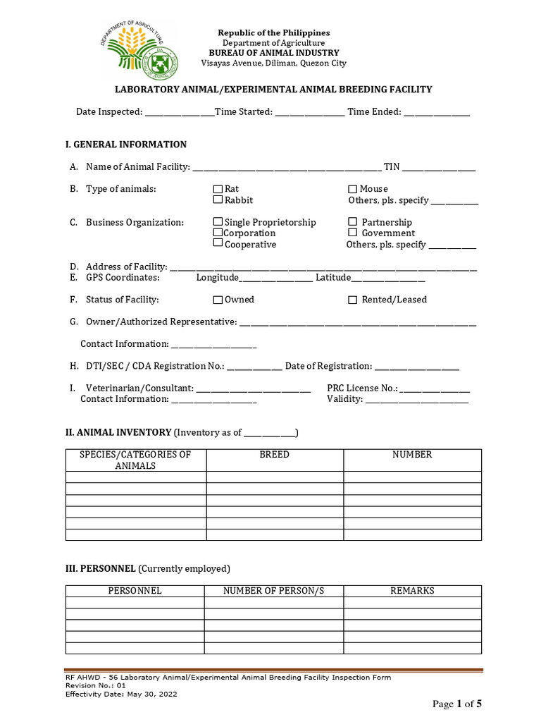 RF Ahwd 56 Laboratory Animal Experimental Animal Breeding Facility ...