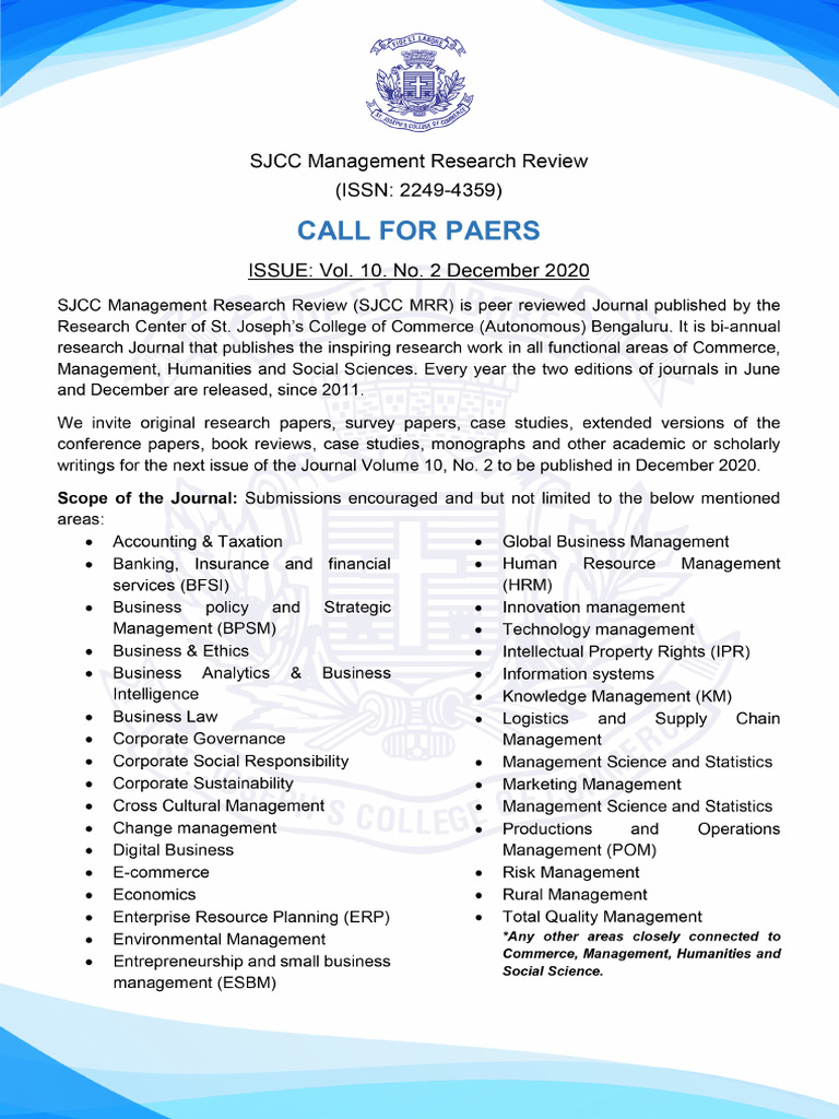 Call For Papers - Dec 2020 | PDF
