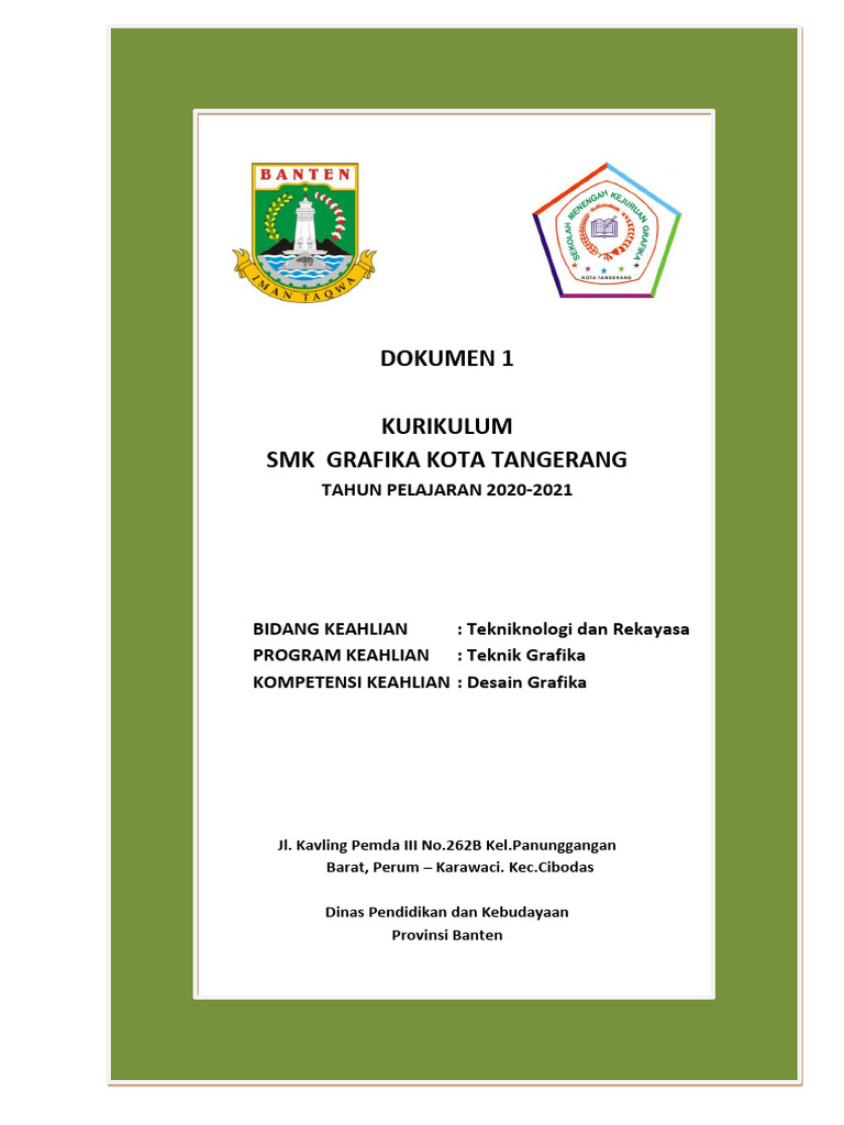 Kurikulum SMK Grafika Tangerang 2020-2021 | PDF | Karier & Perkembangan