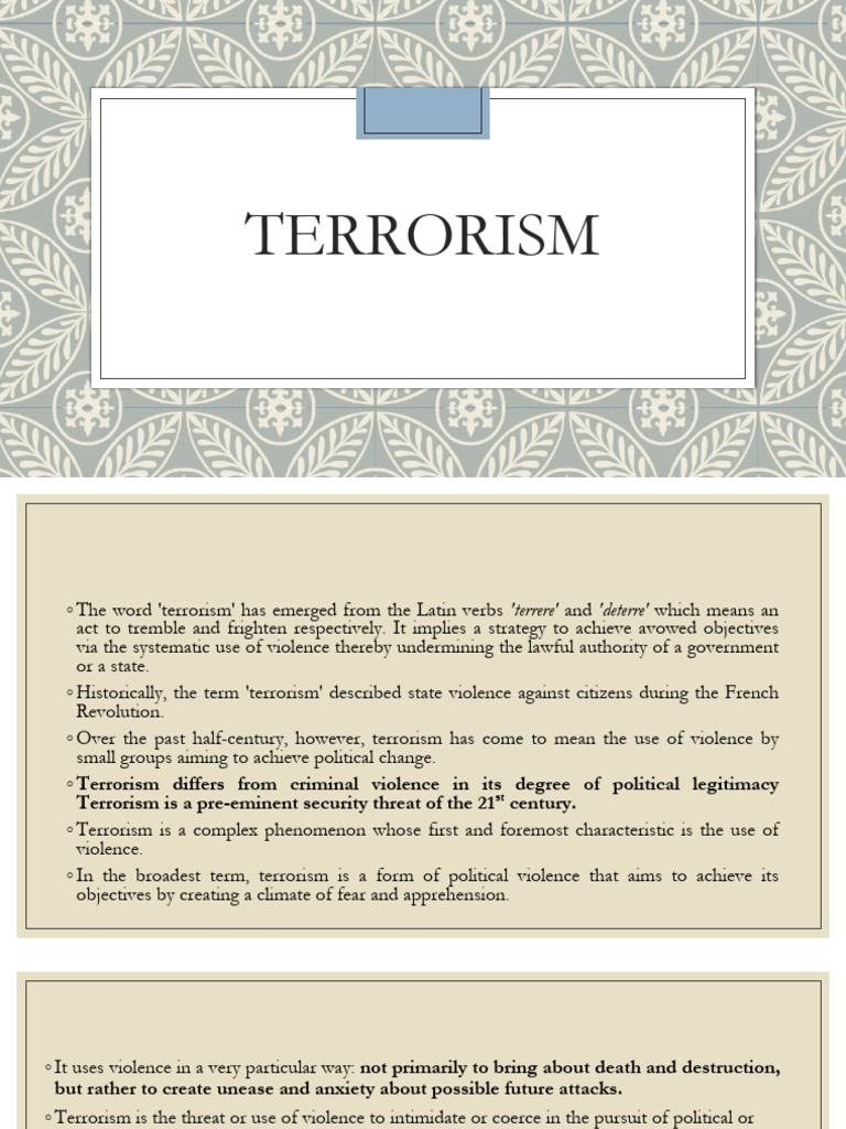 TERRORISM | PDF | Violence | Suicide Attack