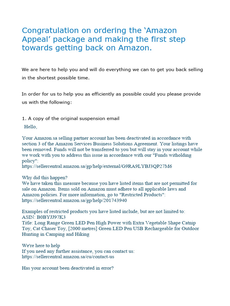 Amz Appeal Instructions | PDF | Career & Growth | Finance & Money ...