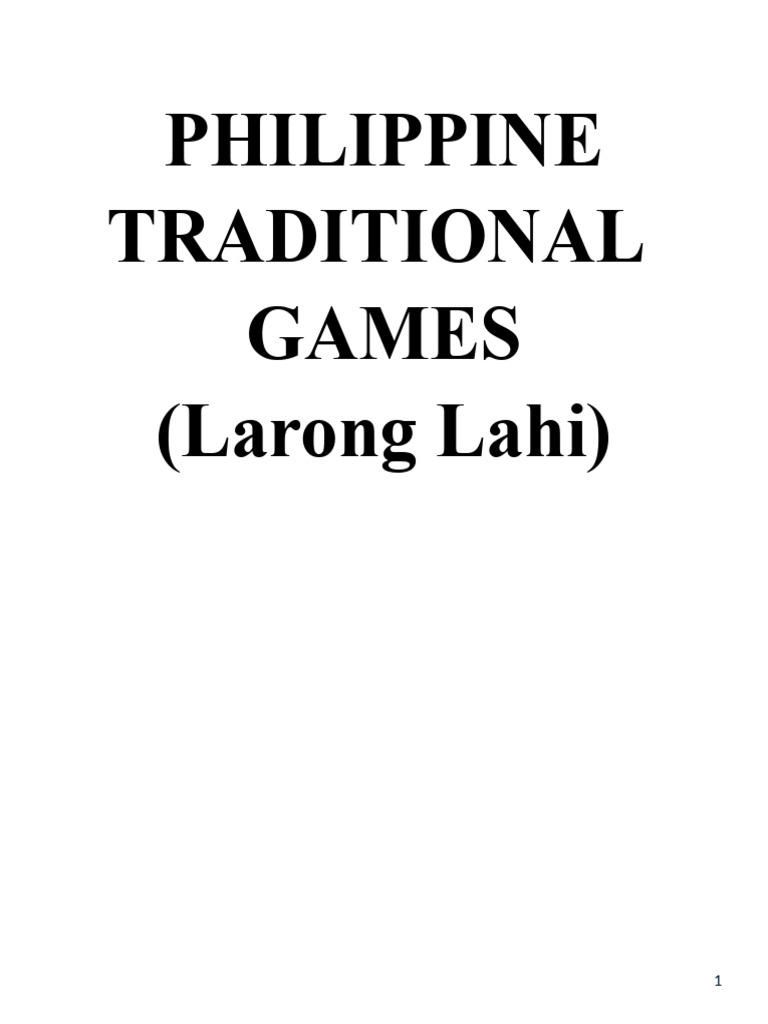 Traditional Games Lecture Notes 1 | PDF | Sports & Recreation