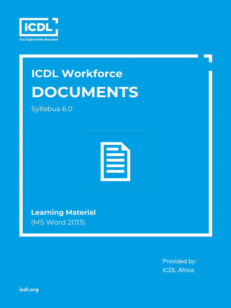 ICDL Documents 2013 6.0 - ICDL Africa | PDF | Microsoft Word | Software