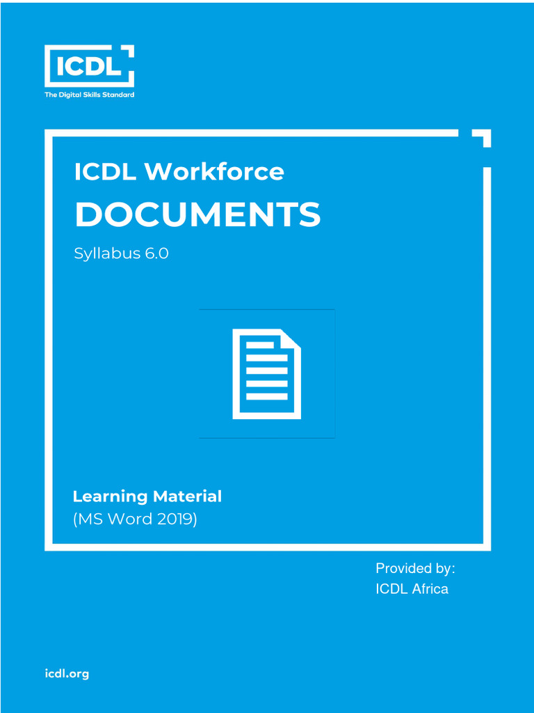 Icdl Documents 2019 6 0 Icdl Africa Pdf Microsoft Word Computer