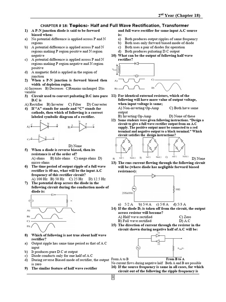 Rectification and Transformer | PDF | Rectifier | Diode