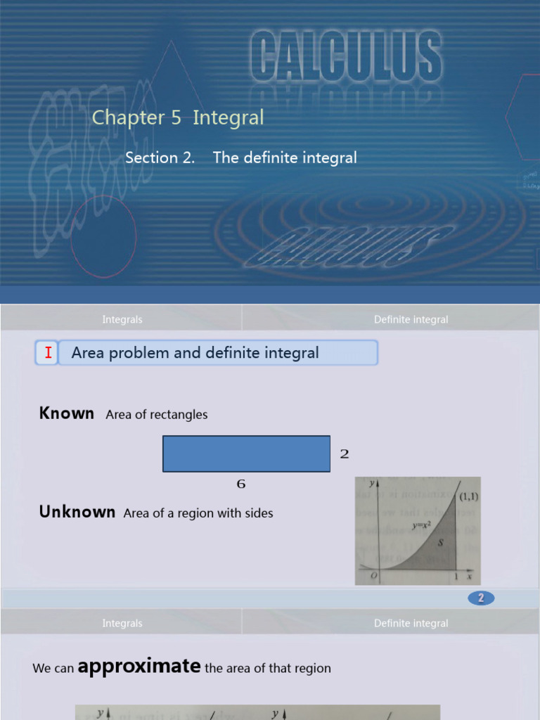 Chapter 5 Integral: Section 2. The Definite Integral | PDF | Integral | Trigonometric Functions