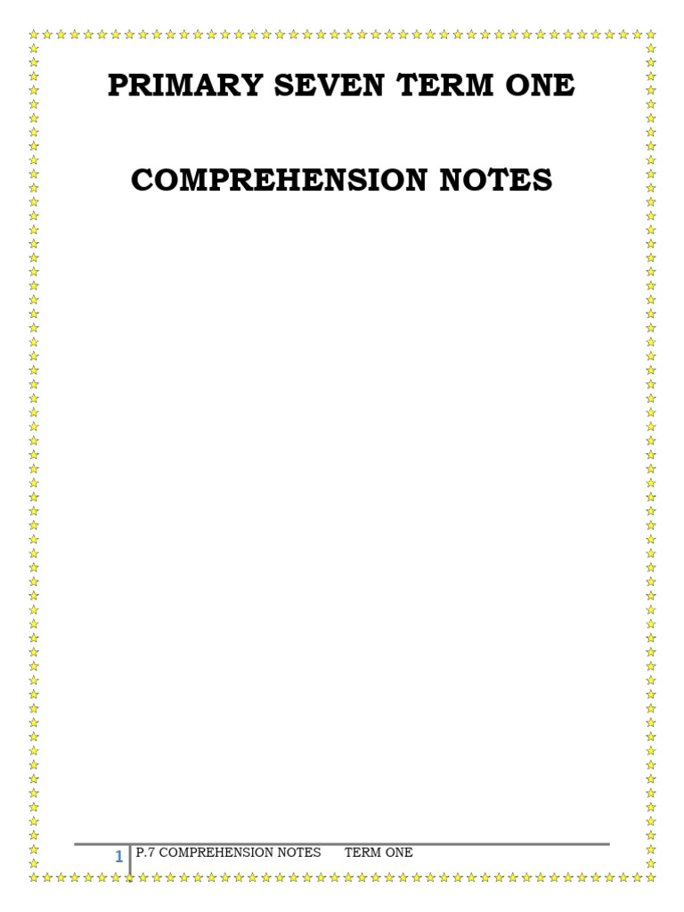 P. 7-Comprehension-Notes | PDF