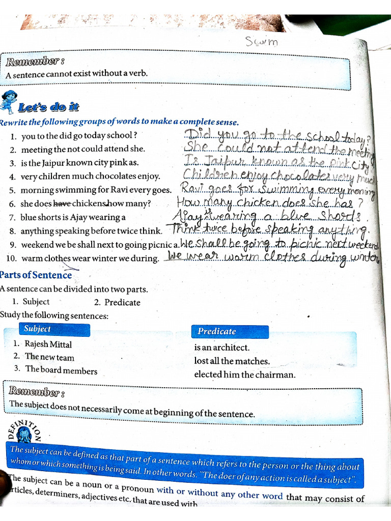 PT-1 Class 6th English Language Book | PDF