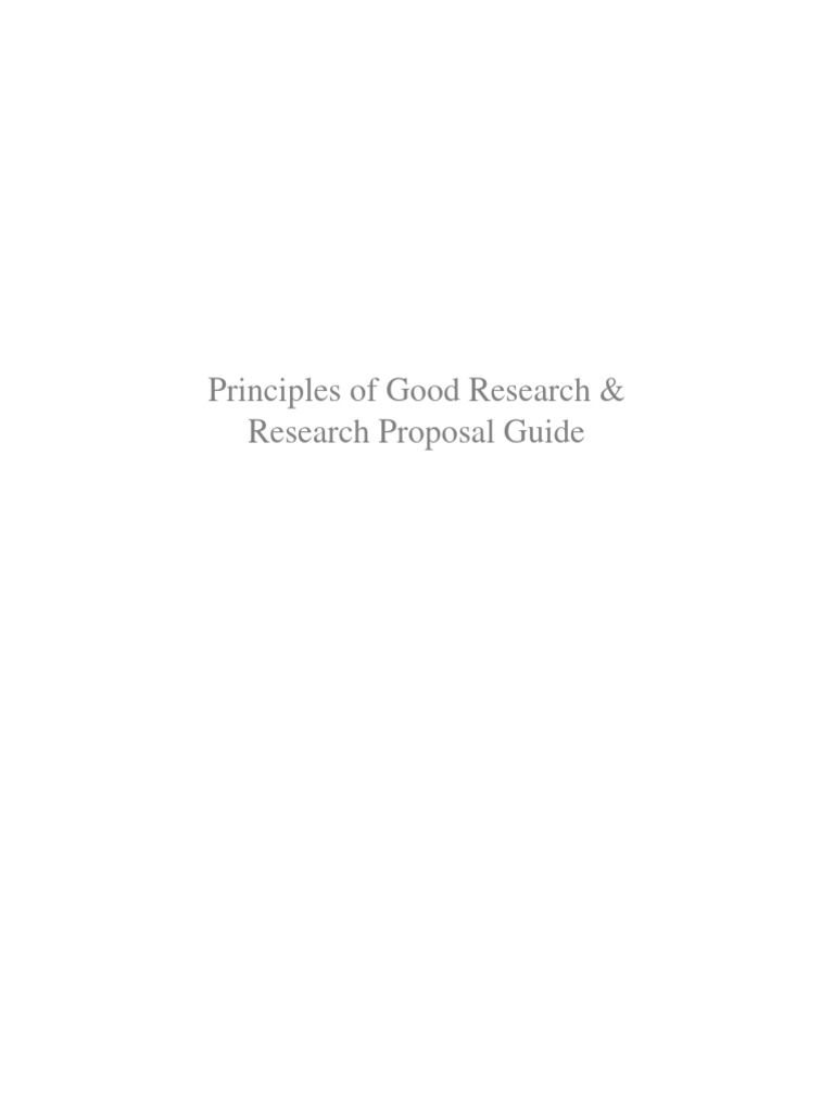 Good Research Principles & Proposal Guide | PDF | Methodology | Science