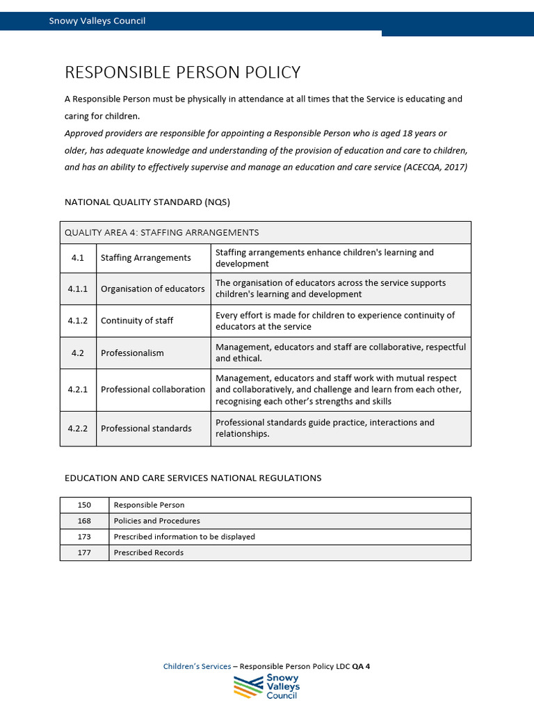 Register of Responsible Person | PDF | Learning