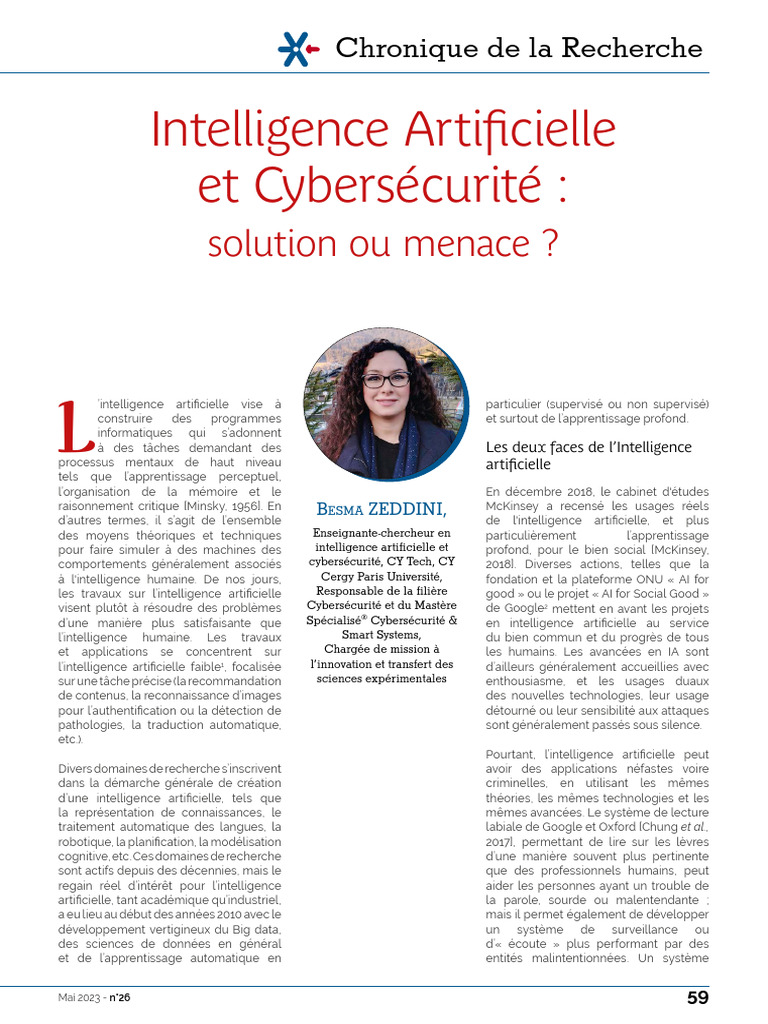 Article 20 - Besma Zeddini - Ia | PDF | Intelligence artificielle ...