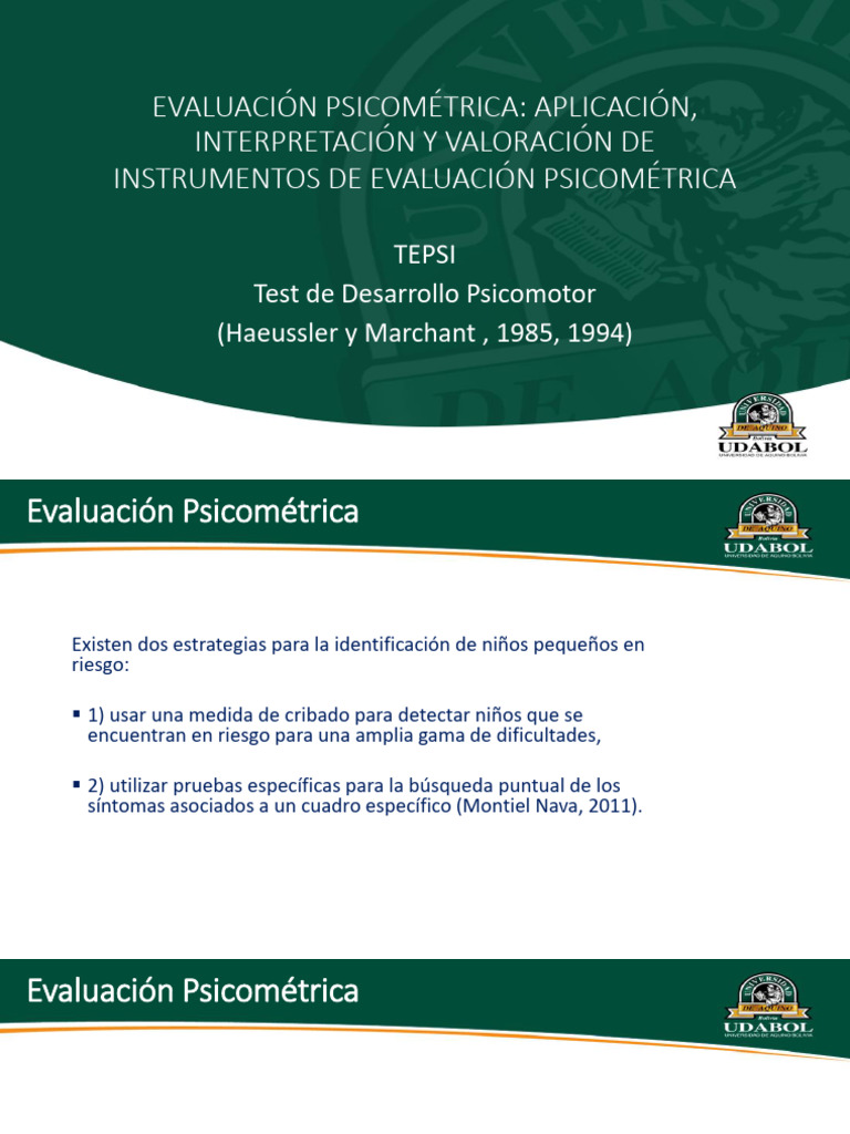 (PSI-304) T7-09.1 TEPSI - Aplicación, Interpretación y Valoración de Instrumentos de Evaluación ...
