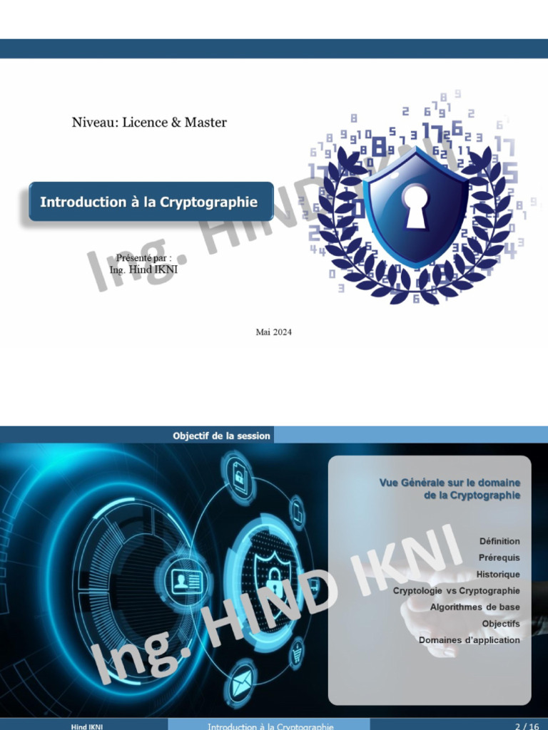 (Hind IKNI) - Introduction À La Cryptographie - 240515 - 131809 | PDF