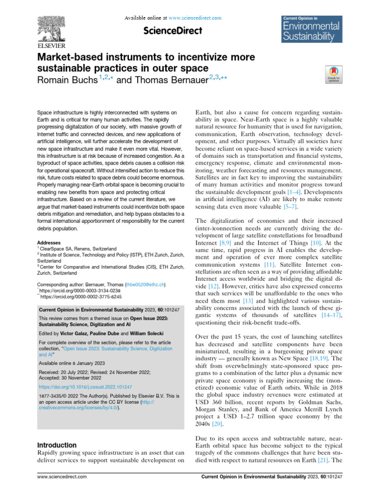 Market-Based Instruments To Incentivize More Sustainable Practices in ...