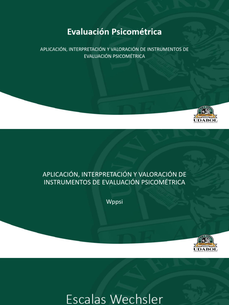 [PSI-304] T7-13.1 WPPSI III - Aplicación, Interpretación y Valoración de Instrumentos de ...
