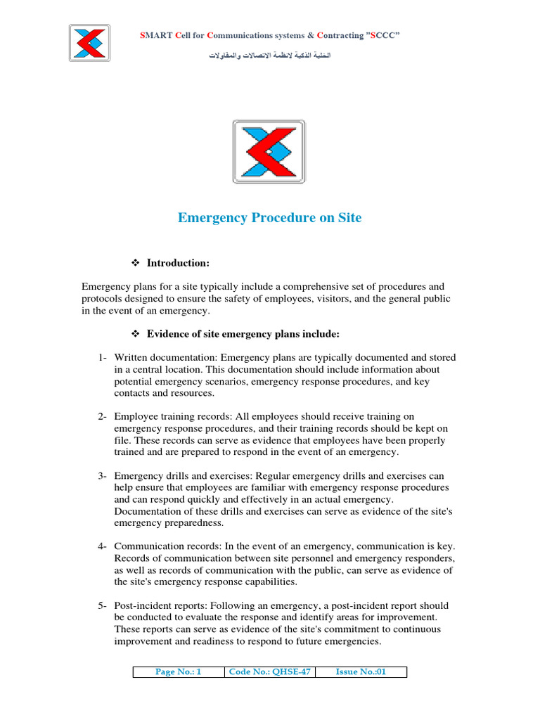47-Emergency Procedure in Site | PDF | Emergency | Emergency Management