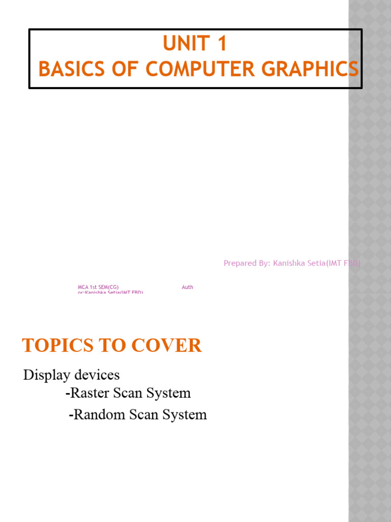 Unit 1 CRT & Raster Scan Monitors | PDF | Display Resolution | Computer Monitor