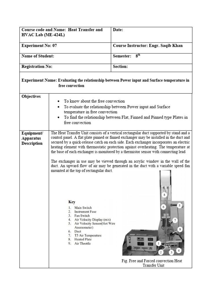 Experiment 07 (Free Convection) | Download Free PDF | Heat Transfer | Convection