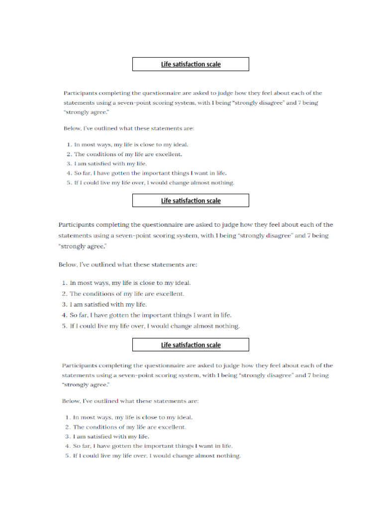Life Satisfaction Scale Scale 8 Pdf