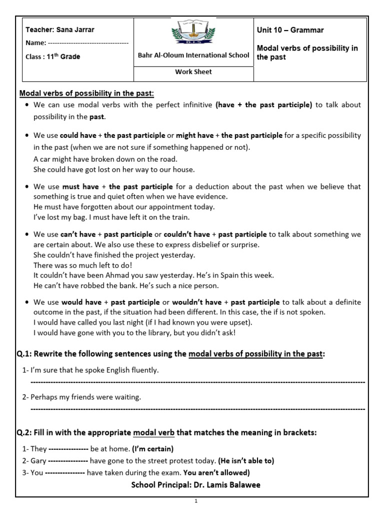 11th Grade Grammar Worksheet | PDF | Verb | Language Families