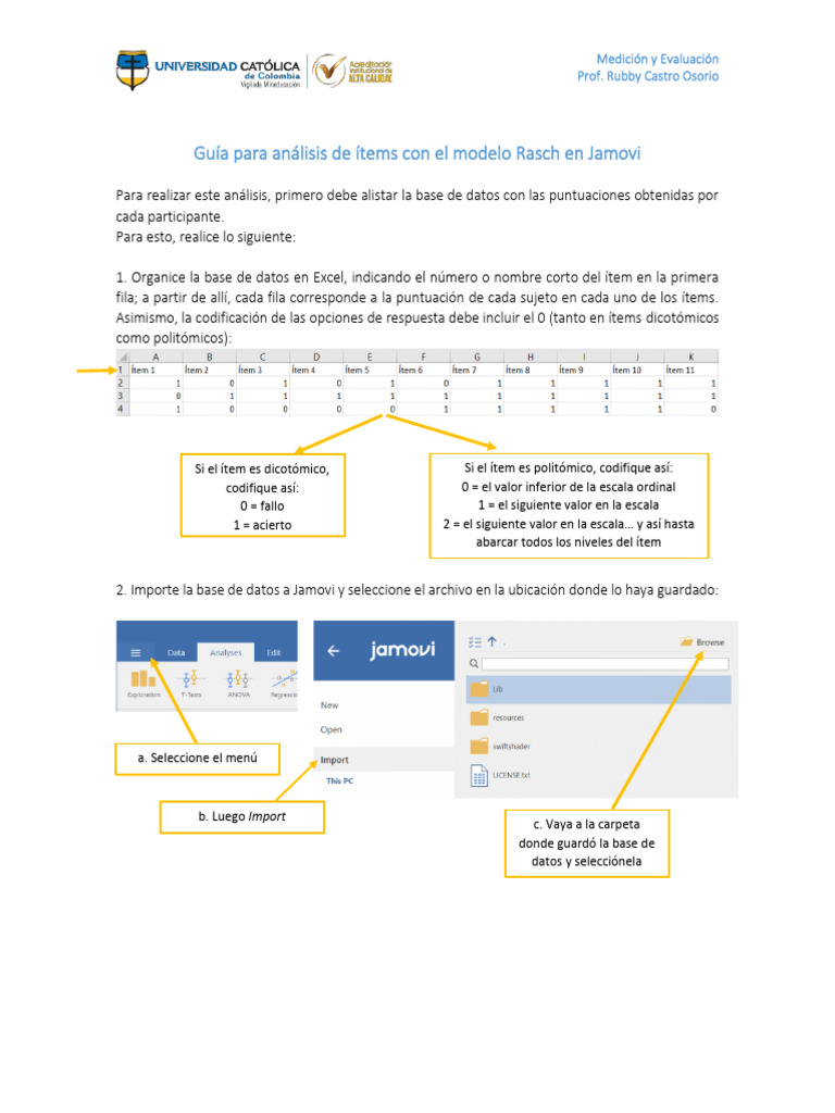 Guía de Jamovi - Modelo Rasch | PDF | Alfa de Cronbach | Matemáticas ...