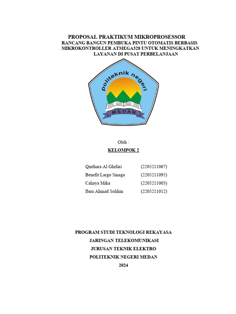 Proposal-Project-Pintu Automatis Dengan-Sensor-IR-Berbasis-ATMega238 | PDF