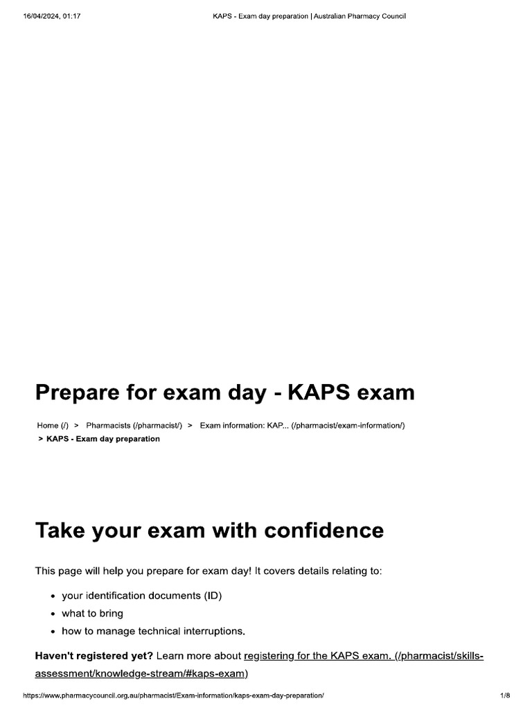 KAPS Exam Day Prep | PDF