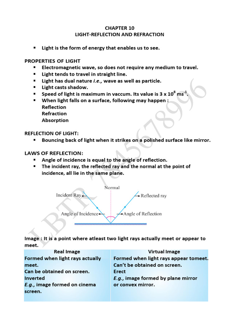 Light-Reflection Spherical Mirror Part 1 | PDF | Mirror | Physical ...