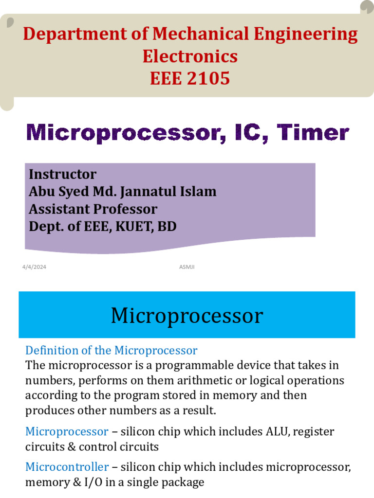 ASJI Sir- Microprocessor, IC Timer | Download Free PDF | Integrated ...