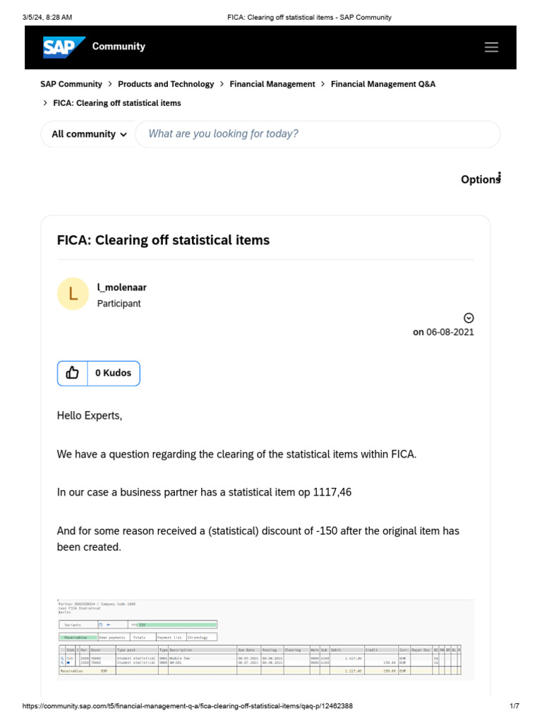 FICA Statistical Item Clearing Guide | PDF | Economies | Business