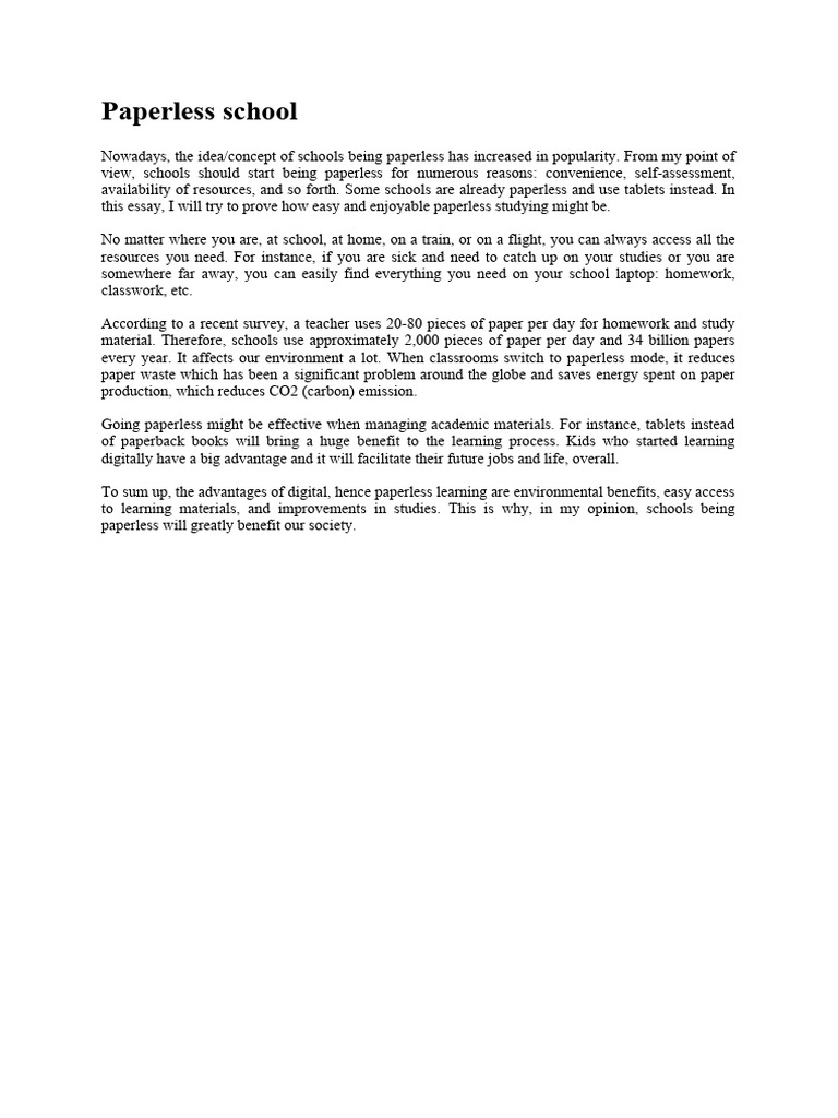 Paperless School | PDF