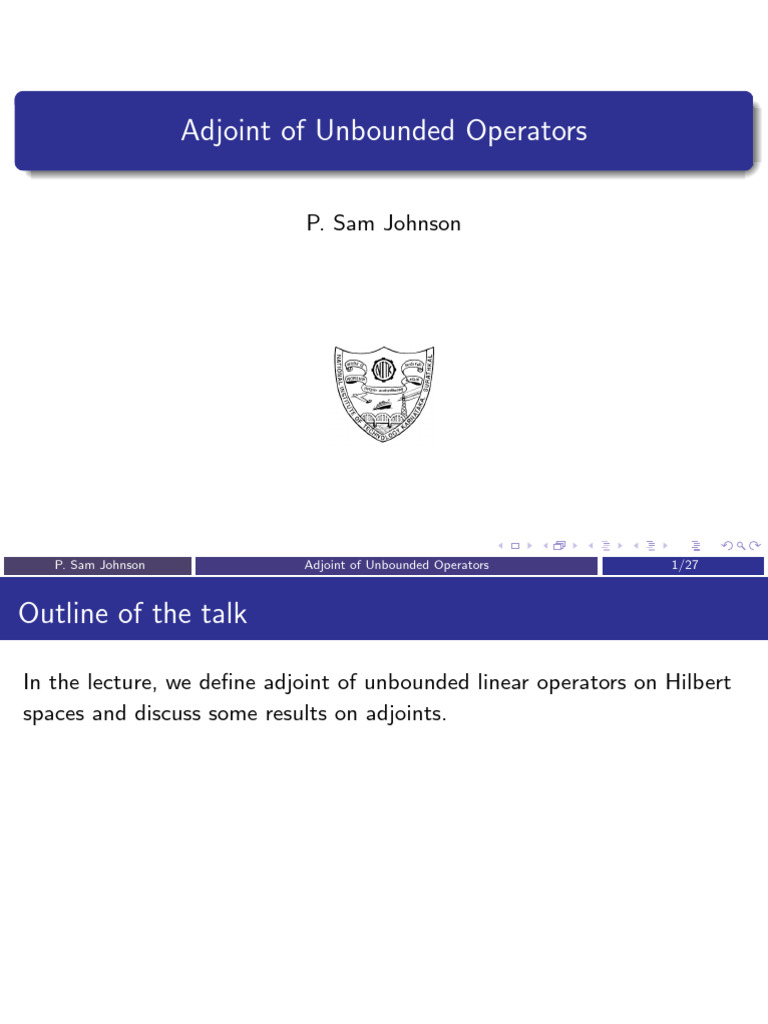 Adjoint of Unbounded Operators | PDF | Applied Mathematics | Abstract ...