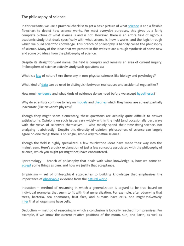 Concepts On Philosophy of Science | PDF | Science | Philosophy Of Science