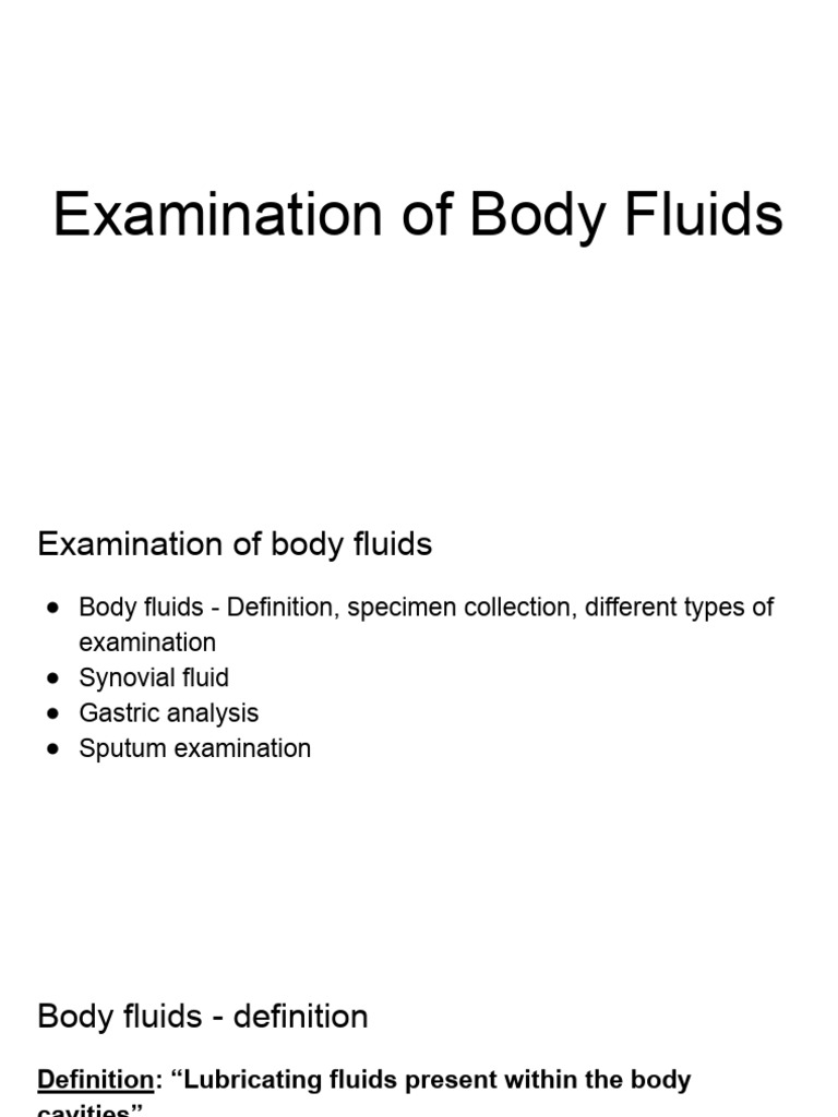 MLT 200523 Examinationofbodyfluids 230605063256 Dacee09c | PDF ...