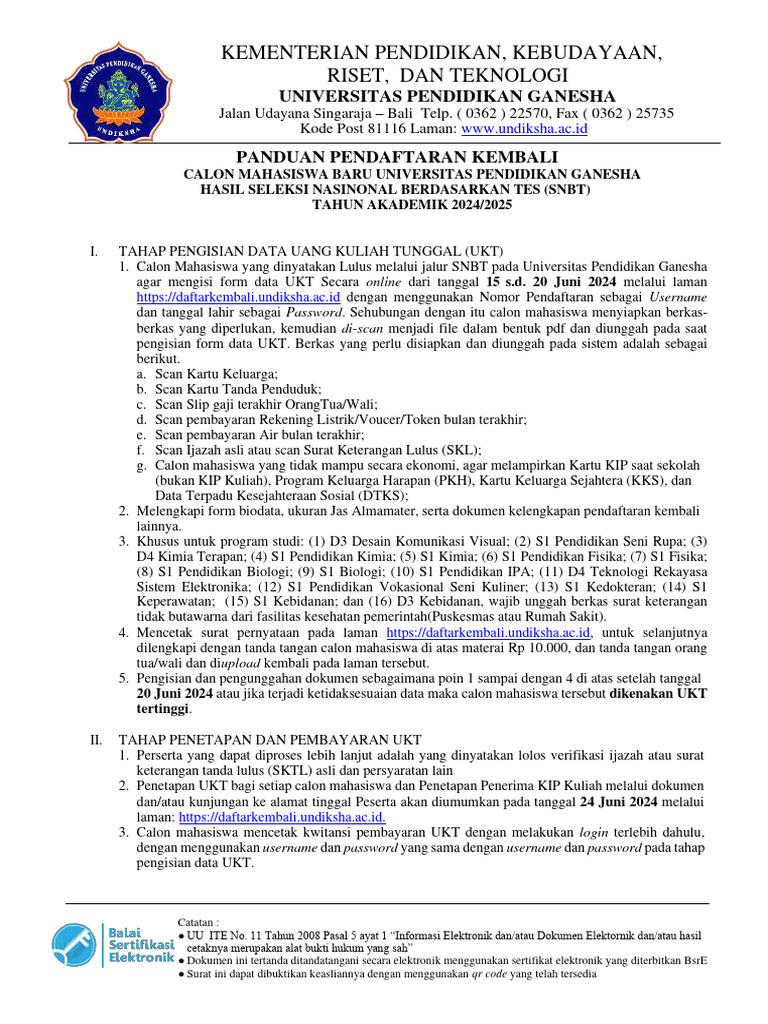 Panduan Pendaftaran Kembali SNBT 2024 - Rev - Signed | PDF Panduan Pendaftaran Kembali SNBT 2024 - Rev - Signed | PDF