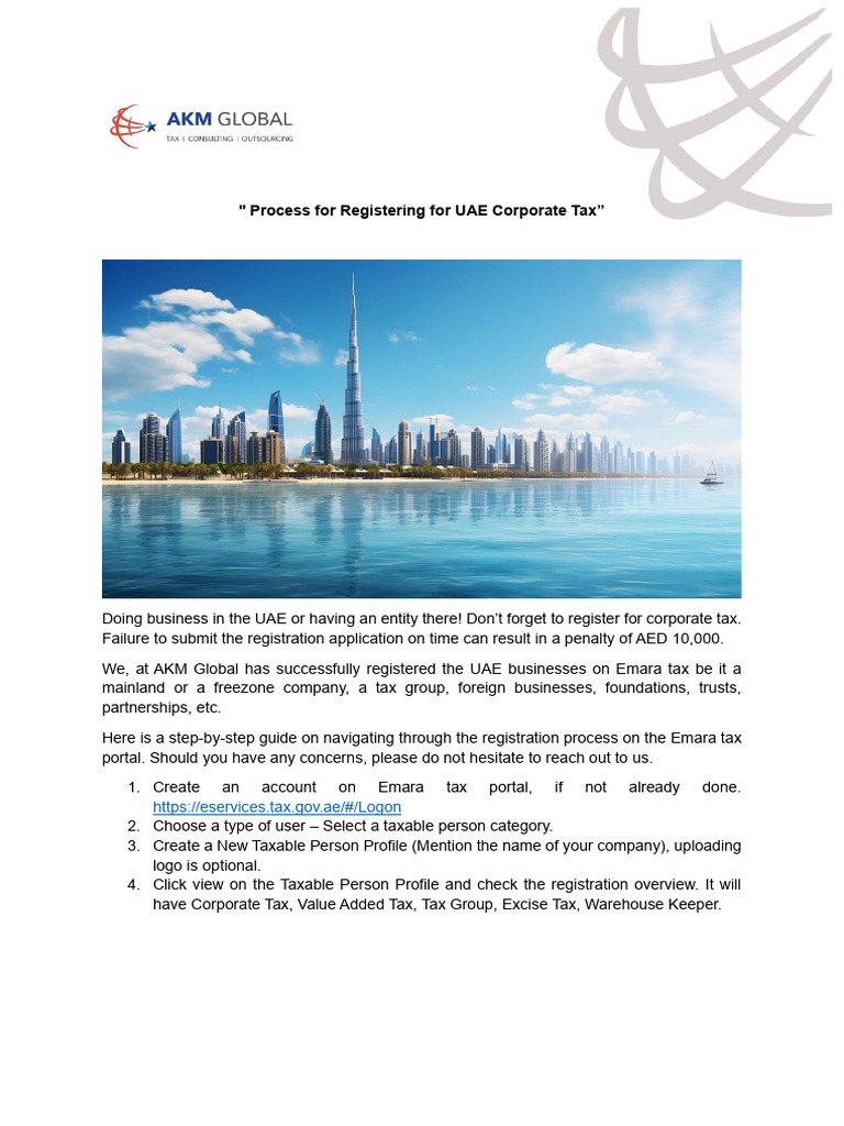 Steps - UAE CT Registration PDF | PDF